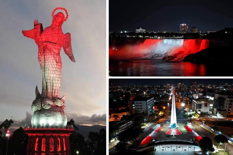 Monumentos y lugares emblemáticos del mundo se iluminaron con los ...